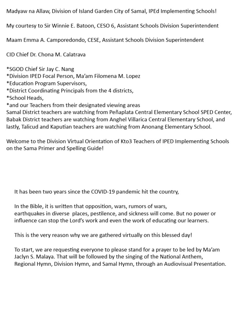 EDITED IPED Webinar Script Day 1 | PDF | Human Communication