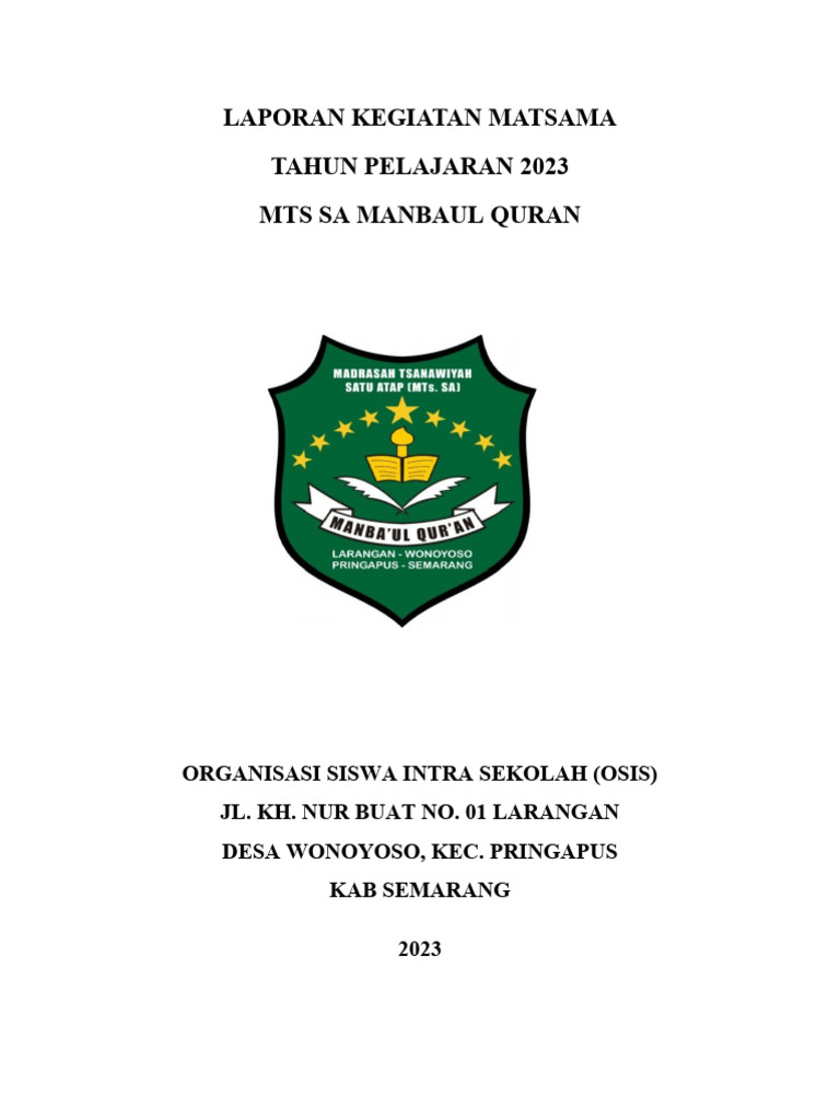 Laporan Kegiatan MATSAMA 2023 | PDF