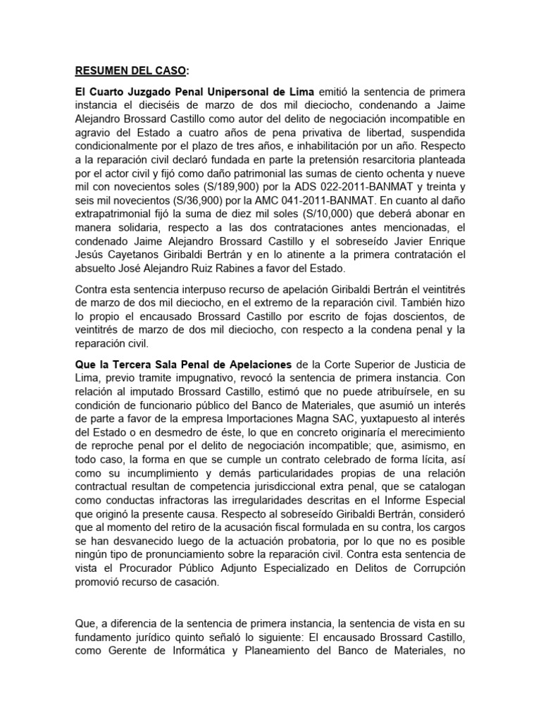 Resumen Del Caso Dip | PDF | Sentencia (ley) | Ley Pública