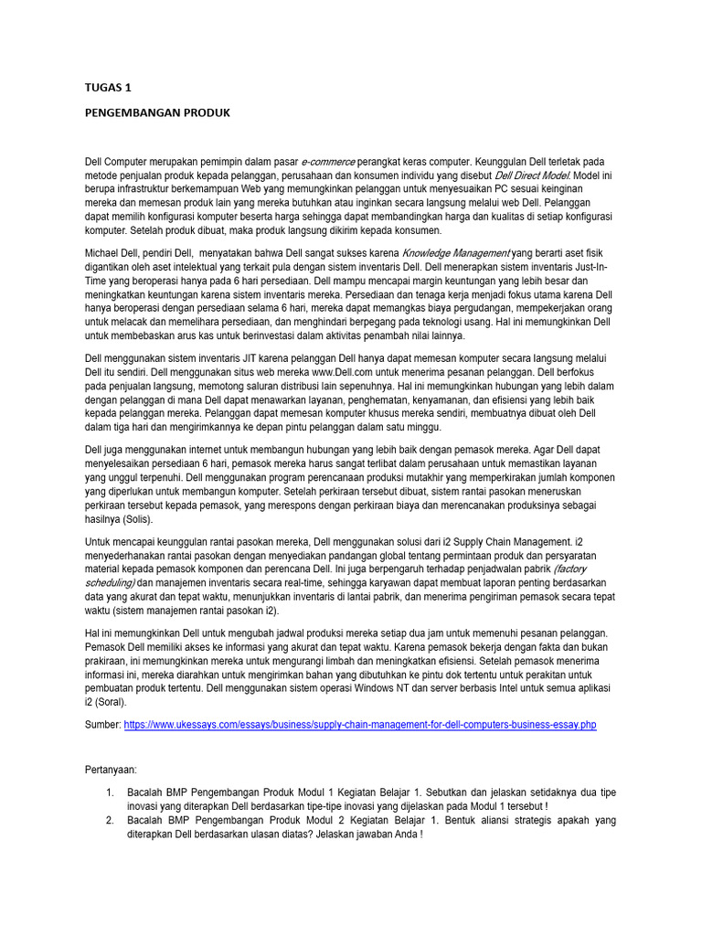 Tugas 1 Pengembangan Produk | PDF