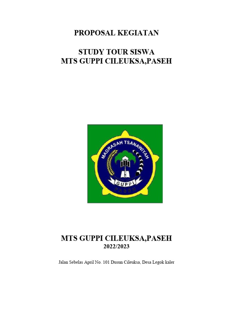 Study Tour MTs GUPPI ke Yogyakarta 2023 | PDF