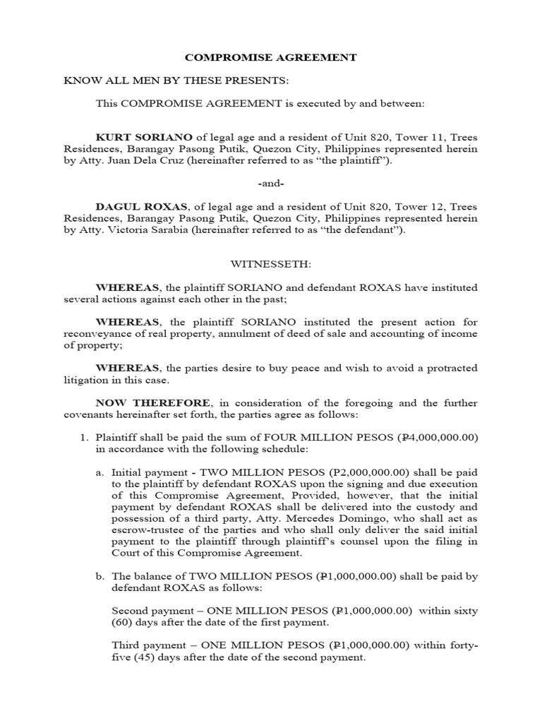 Compromise Agreement | PDF | Common Law | Private Law