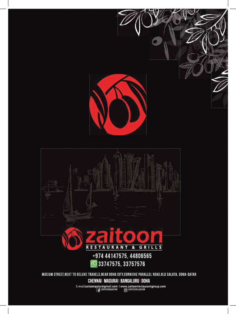 Zaitoon Menu New | PDF | Food And Drink Preparation | Home