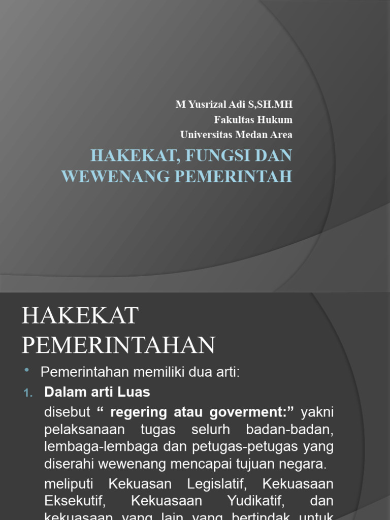 Wewenang dan Fungsi Pemerintah | PDF