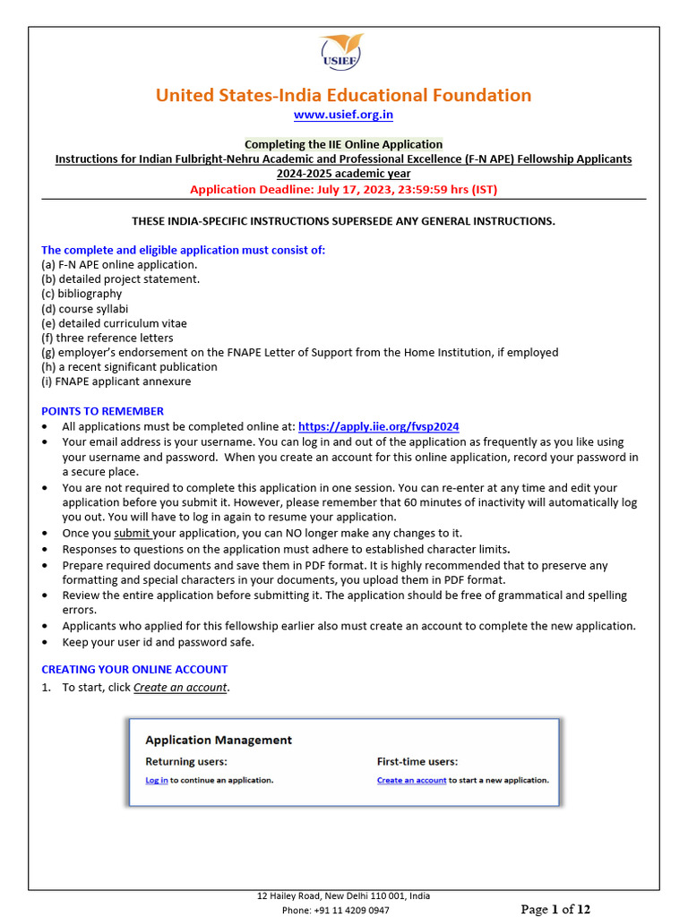 INDIA FNAPE Application Instructions | PDF | Login | Password