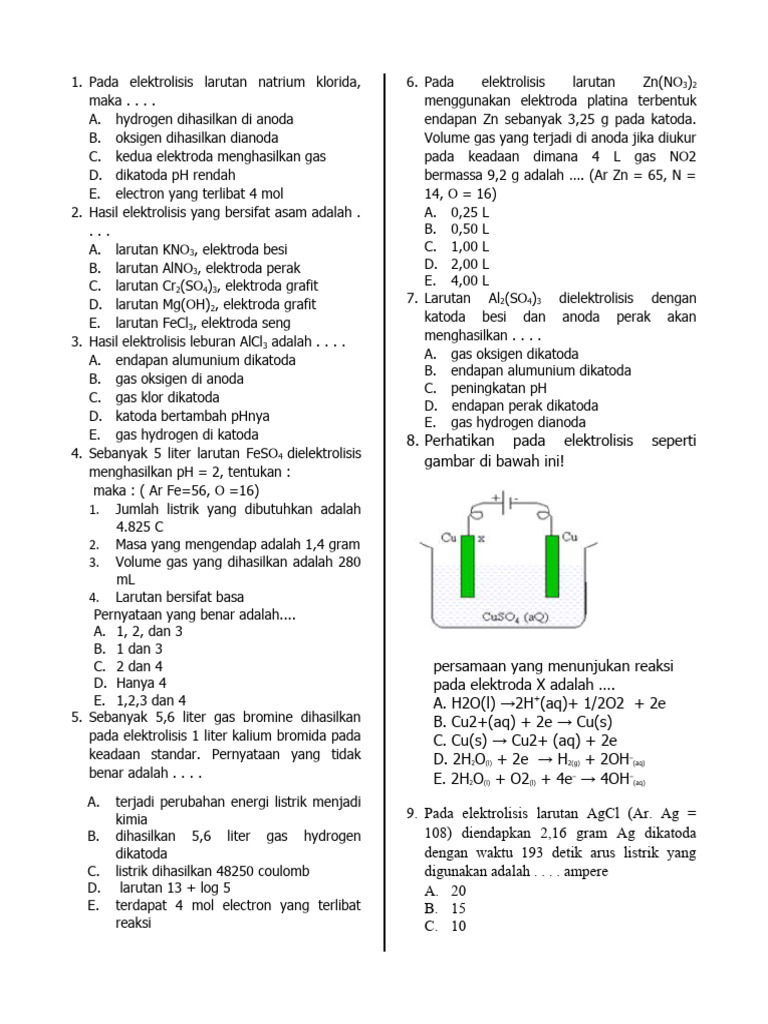 Latihan Elektrolisis | PDF