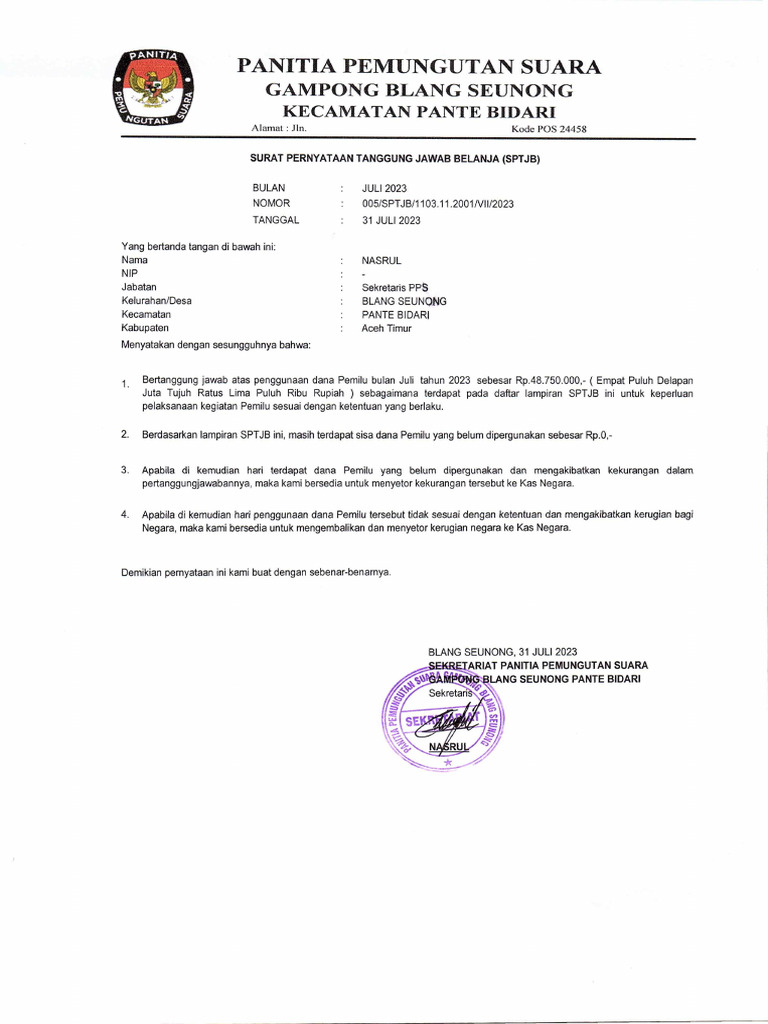 007 SPTJB Pps Juli 2023 Pante Bidari | PDF