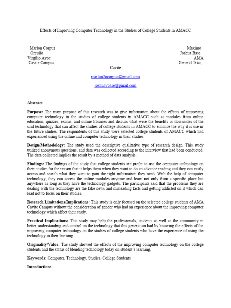 Updated Research Paper | Download Free PDF | Educational Technology ...