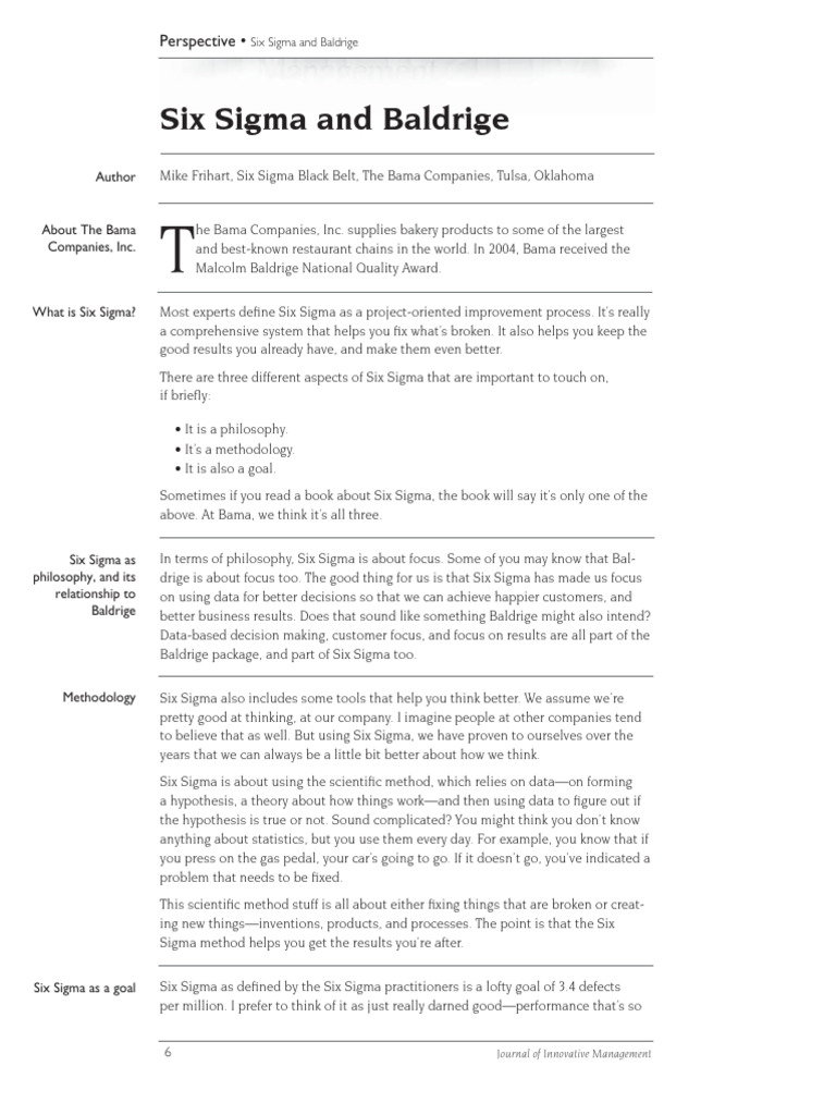 Six Sigma in Bama Backery | PDF | Six Sigma | Standard Deviation