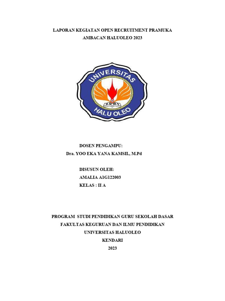 Amalia Laporan - Kegiatan - Open - Recruitment - Pramuka | PDF