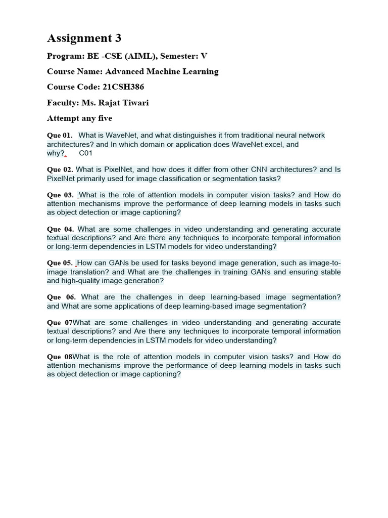 21CSH-386 AML Assignment-3 | PDF