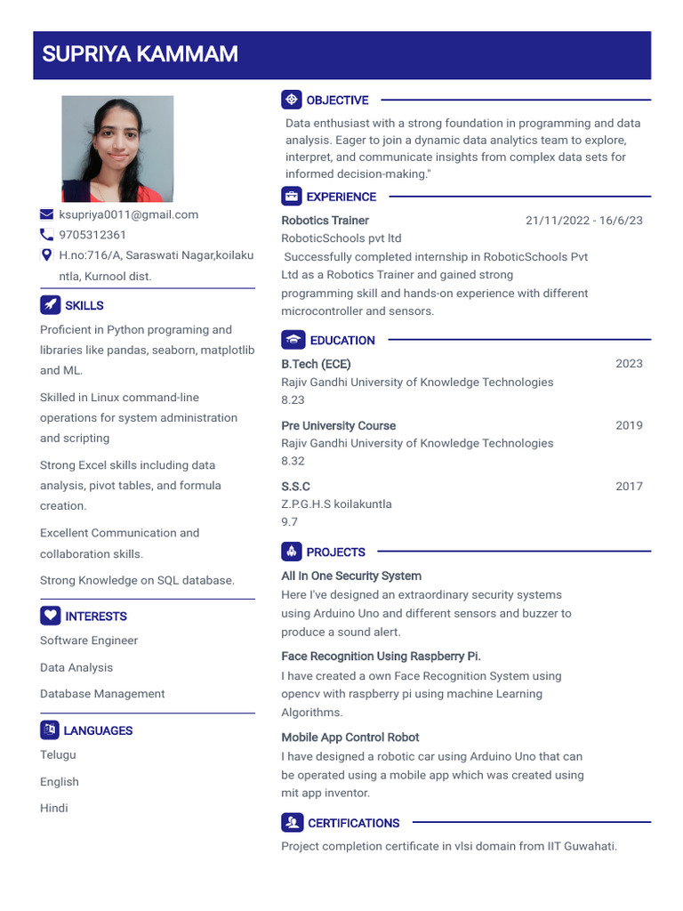 Supriya Kammam | PDF | Computing | Computer Science