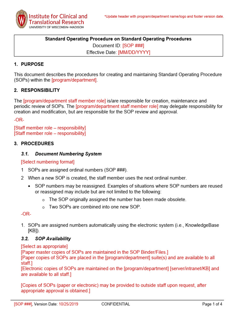 SOP On SOPs | PDF | Information Science | Information Technology