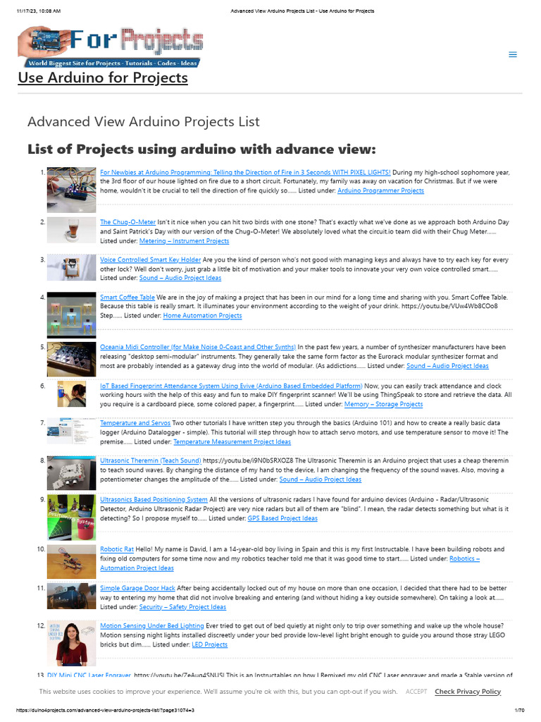 Advanced View Arduino Projects List - Use Arduino for Projects-3 | PDF ...