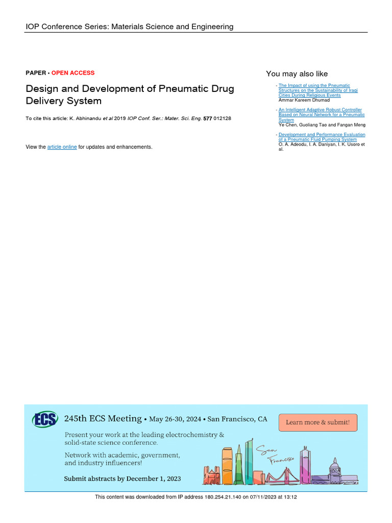 Abhinandu 2019 IOP Conf. Ser. Mater. Sci. Eng. 577 012128 | PDF | Pipe (Fluid Conveyance ...