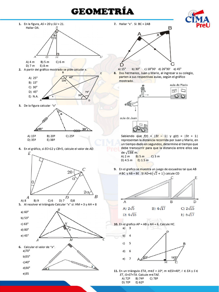 MISCELANEA GEOMETRIA 4° GRADO | PDF | Geometría Elemental | Geometría del plano euclidiano