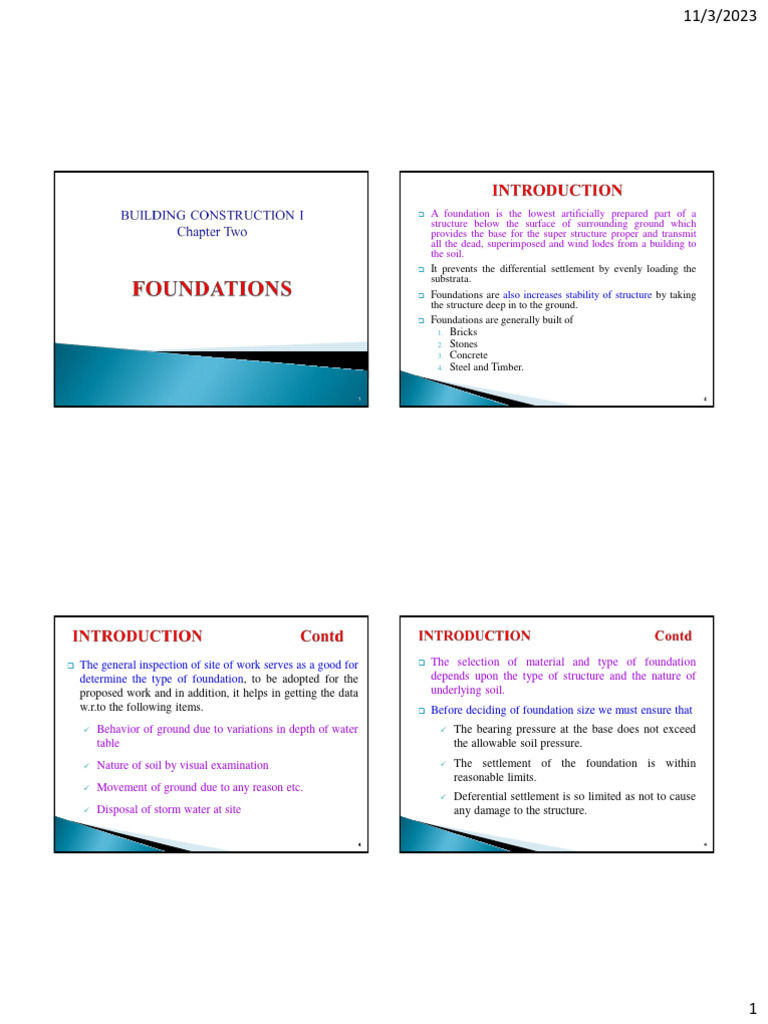 Building Construction I - Chapter Two - Foundation | PDF | Deep Foundation | Foundation ...