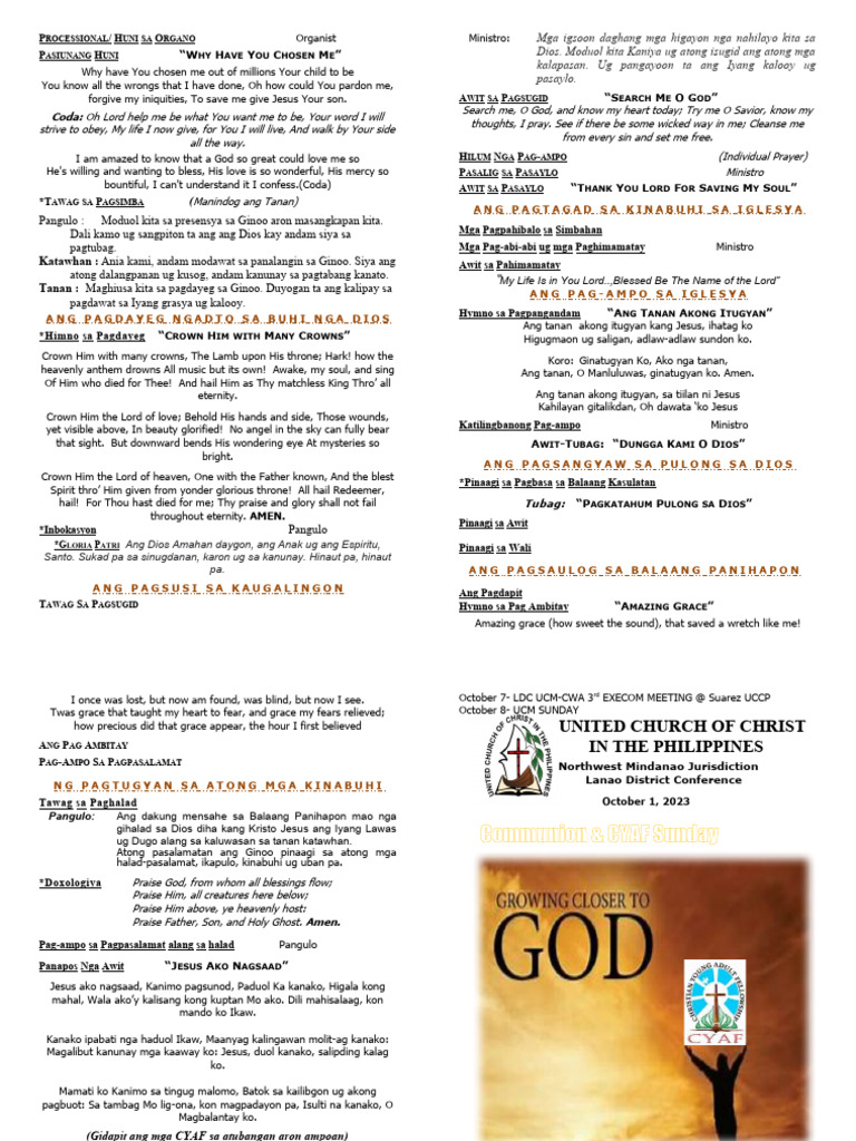 October 1 2023 Talamdan CYAF Sunday | PDF