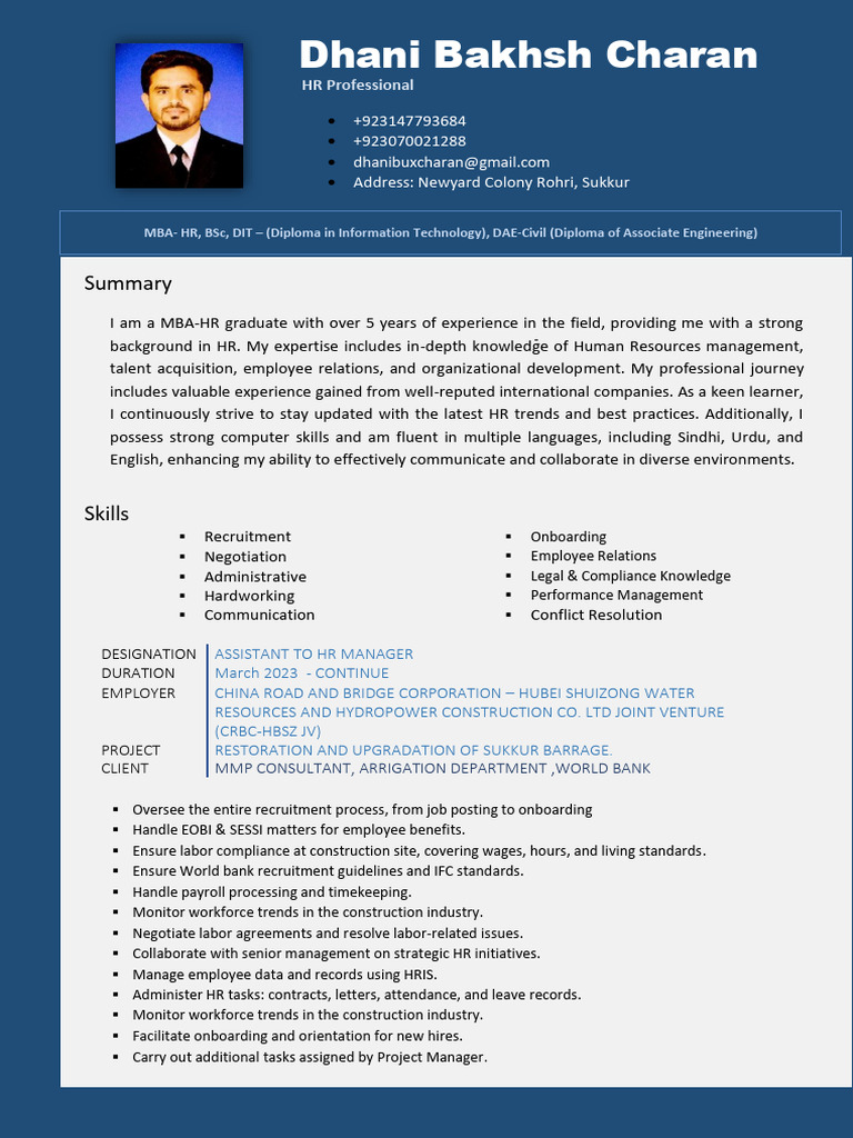 DB CV Updated 08.11.2023 | PDF | Recruitment | Human Resources