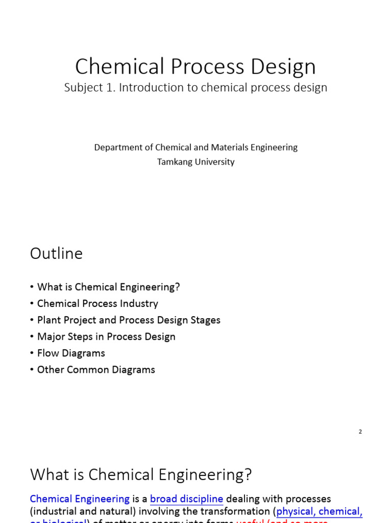Chemical Process Design Overview | PDF | Chemical Industry | Chemical ...