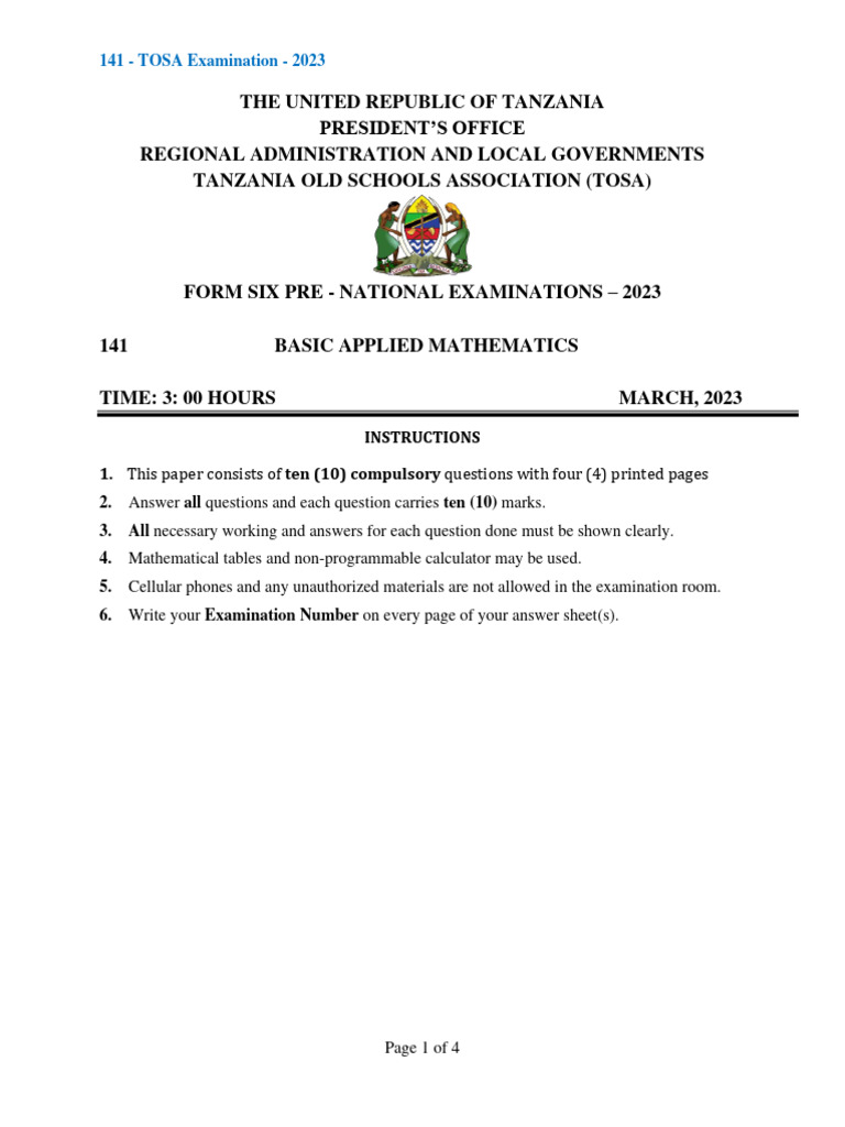 141 - Basic Applied Mathematics | Download Free PDF | Matrix (Mathematics) | Function (Mathematics)