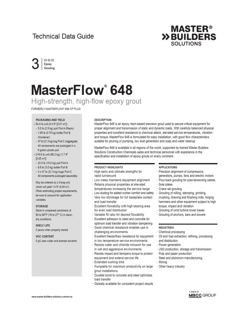 MasterFlow 648 Formerly Masterflow 648 CP Plus Product Data 2010602 ...