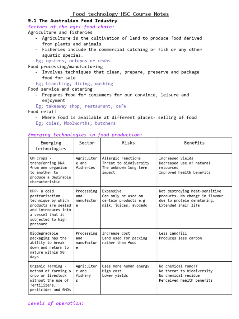 Australian Food Industry Notes | PDF | Food Industry | Hazard Analysis ...