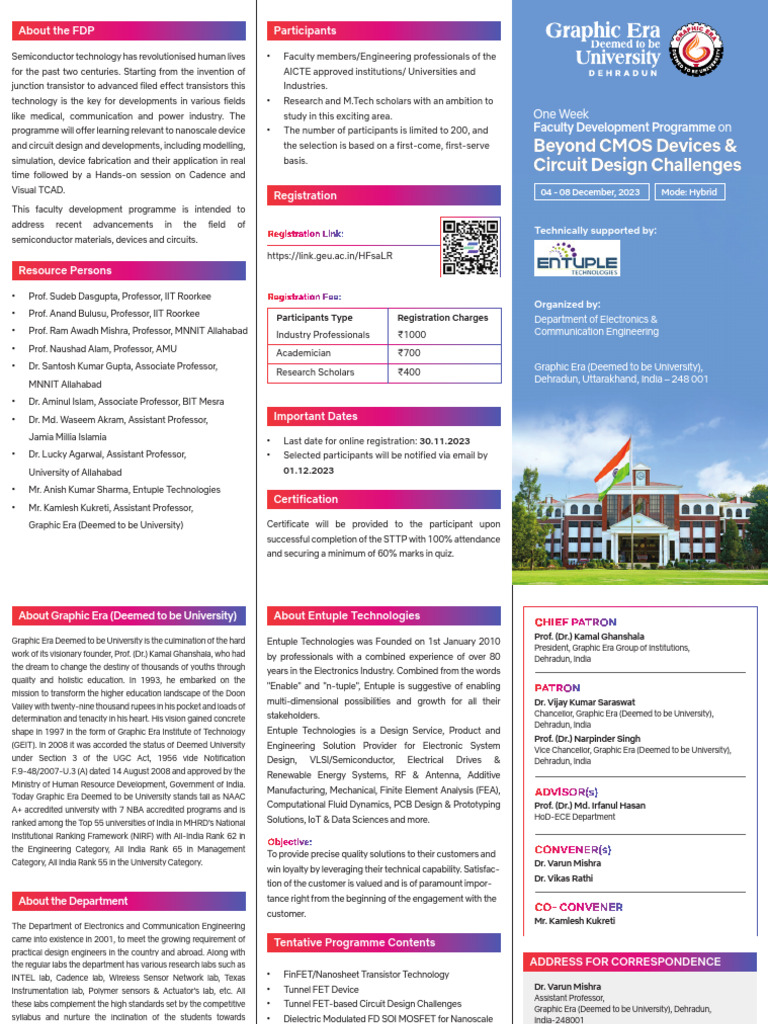 Final FDP Brochure | PDF | Transistor | Electronics