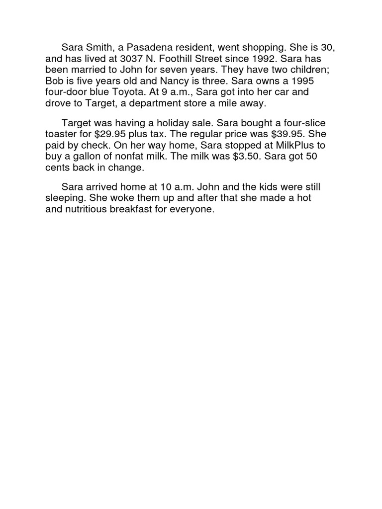 Sara Smith's Daily Routine | PDF | Mystery, Thriller & Crime Fiction