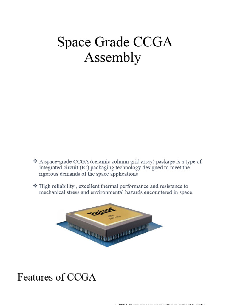 Space Grade CCGA Presentation-1 | PDF | Printed Circuit Board | Solder