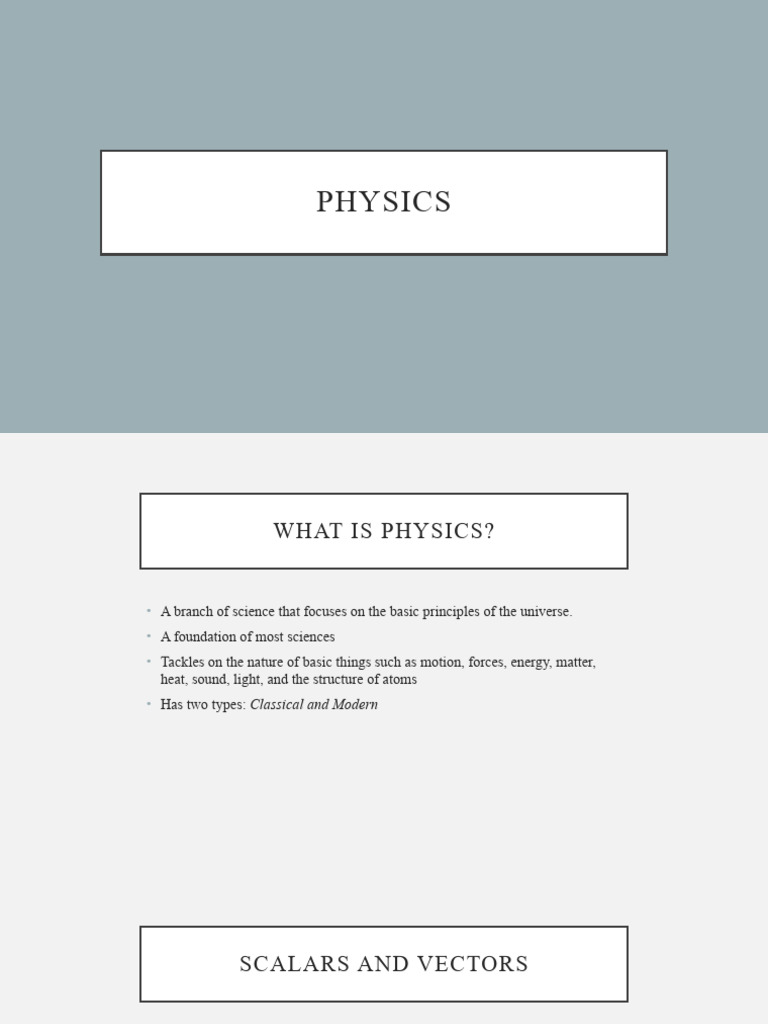 Physics - 1 (Introduction, Vectors and Scalars) | PDF | Euclidean ...
