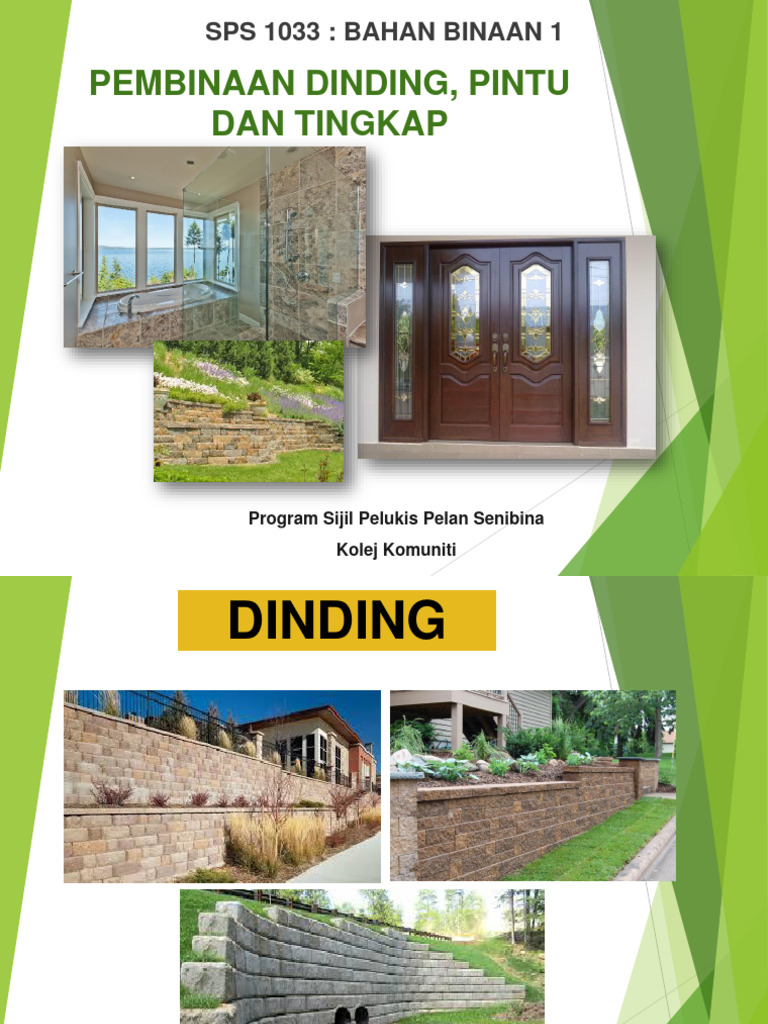 Topik 5 - Pembinaan Dinding, Pintu & Tingkap | PDF