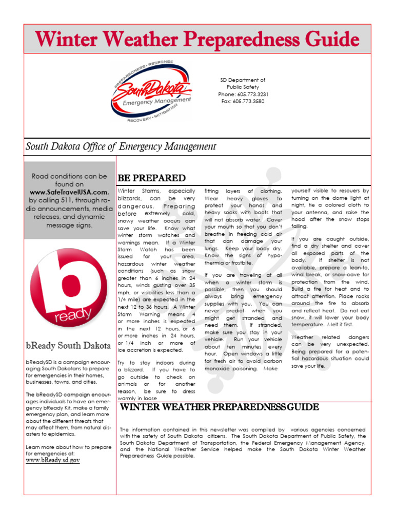 Oem Winter Weather Preparedness Guide | PDF | Winter Storm | Fires