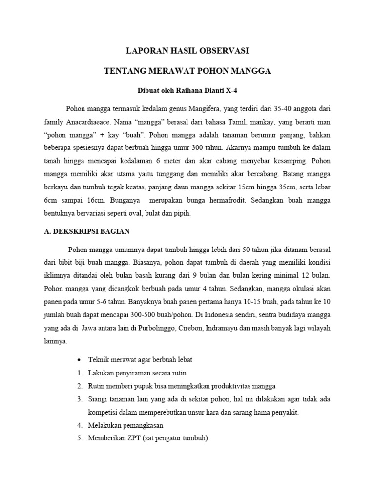 Laporan Hasil Observasi | PDF | Sains & Matematika