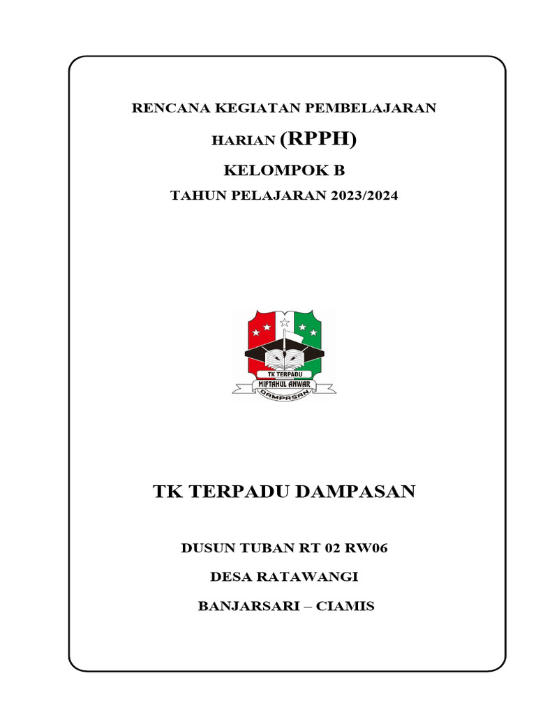 RPPH Dan RPPM Pelangi | PDF