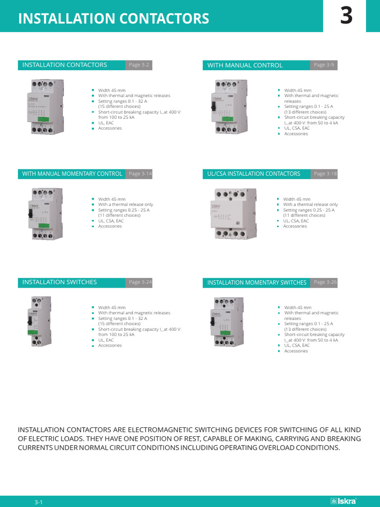 Installation Contactors 02 | PDF | Equipment | Electrical Engineering