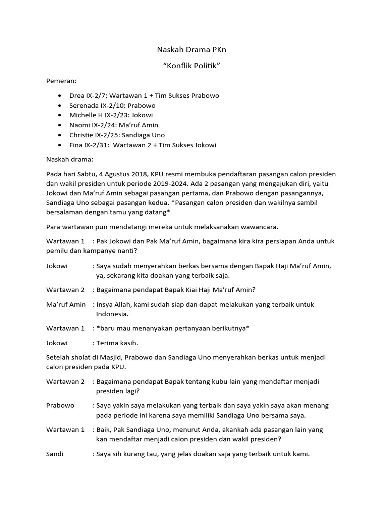 Naskah Drama PKN | PDF