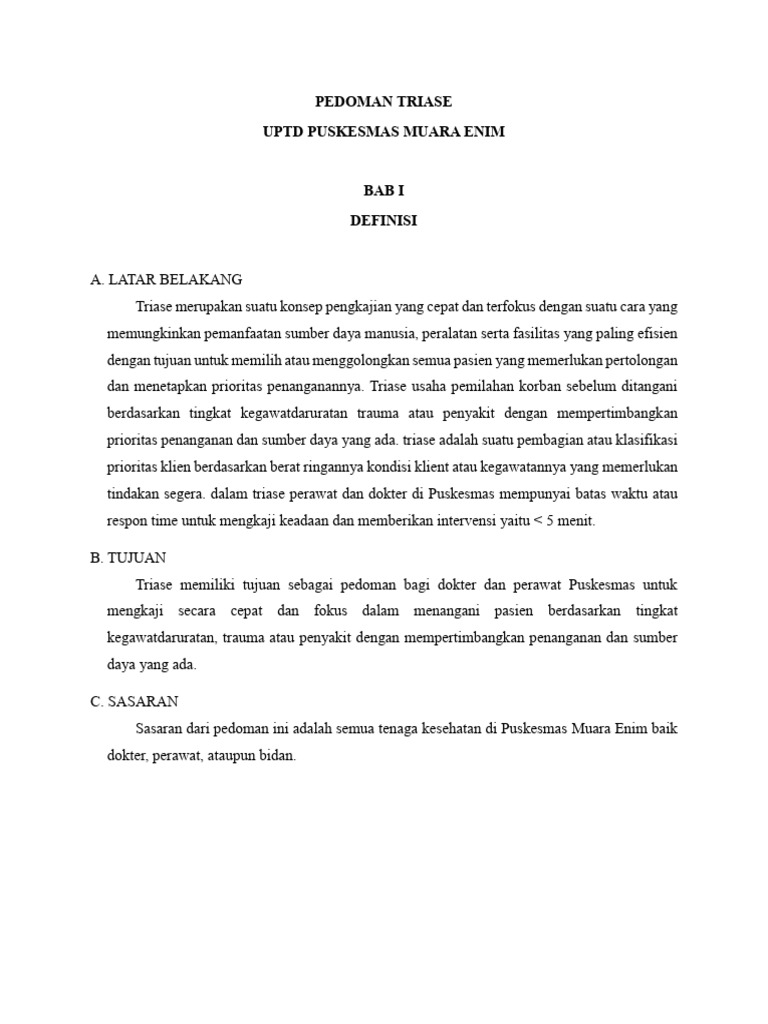 PEDOMAN TRIASE | PDF