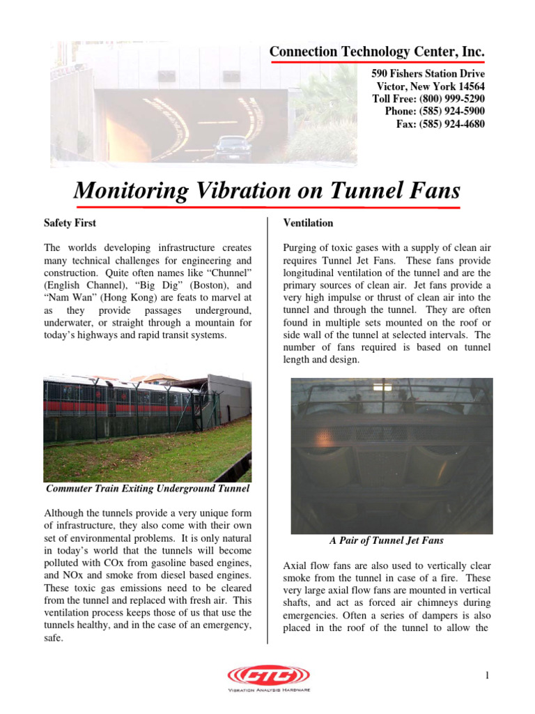 Monitoring Vibration On Tunnel Fans: Connection Technology Center, Inc ...