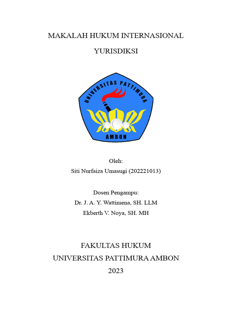 Dasar-Dasar Yurisdiksi Hukum Internasional | PDF