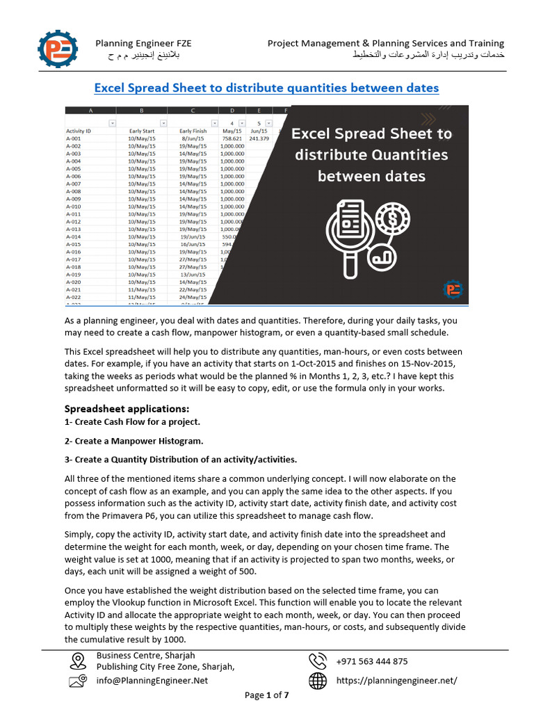 Excel Tool for Quantity Distribution | PDF | Spreadsheet | Microsoft Excel