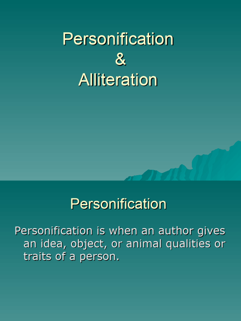 Personification and Alliteration 2 | PDF
