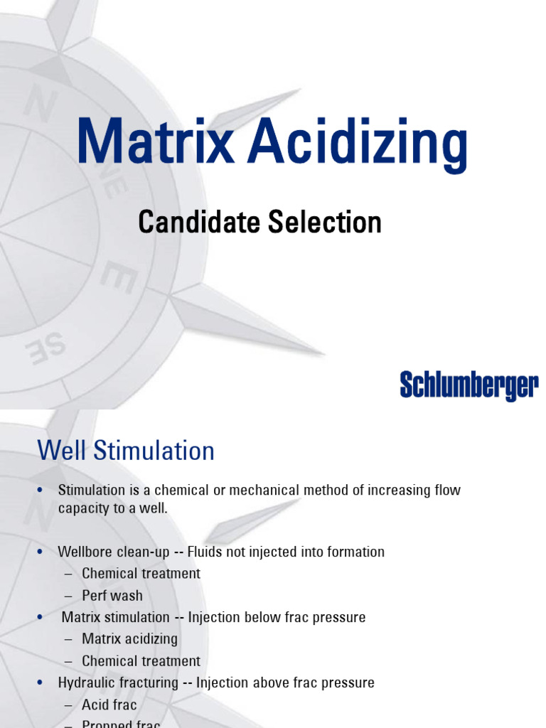 SLB Matrix Acidizing | PDF | Oil Well | Fluid Dynamics