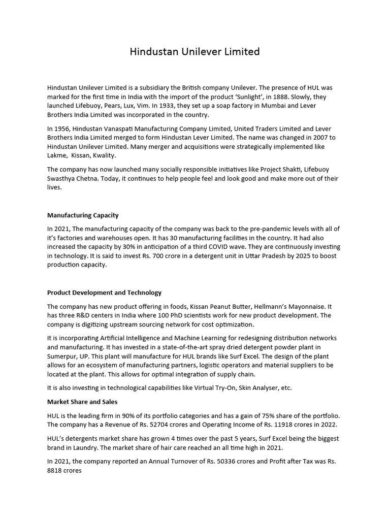 HUL techno analysis | PDF | Economies | Business