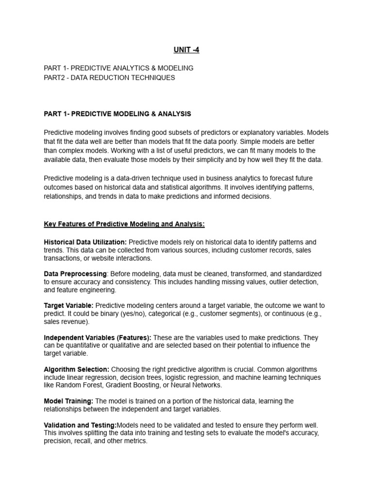 Ba Unit 4 - Part1 | PDF | Machine Learning | Predictive Analytics