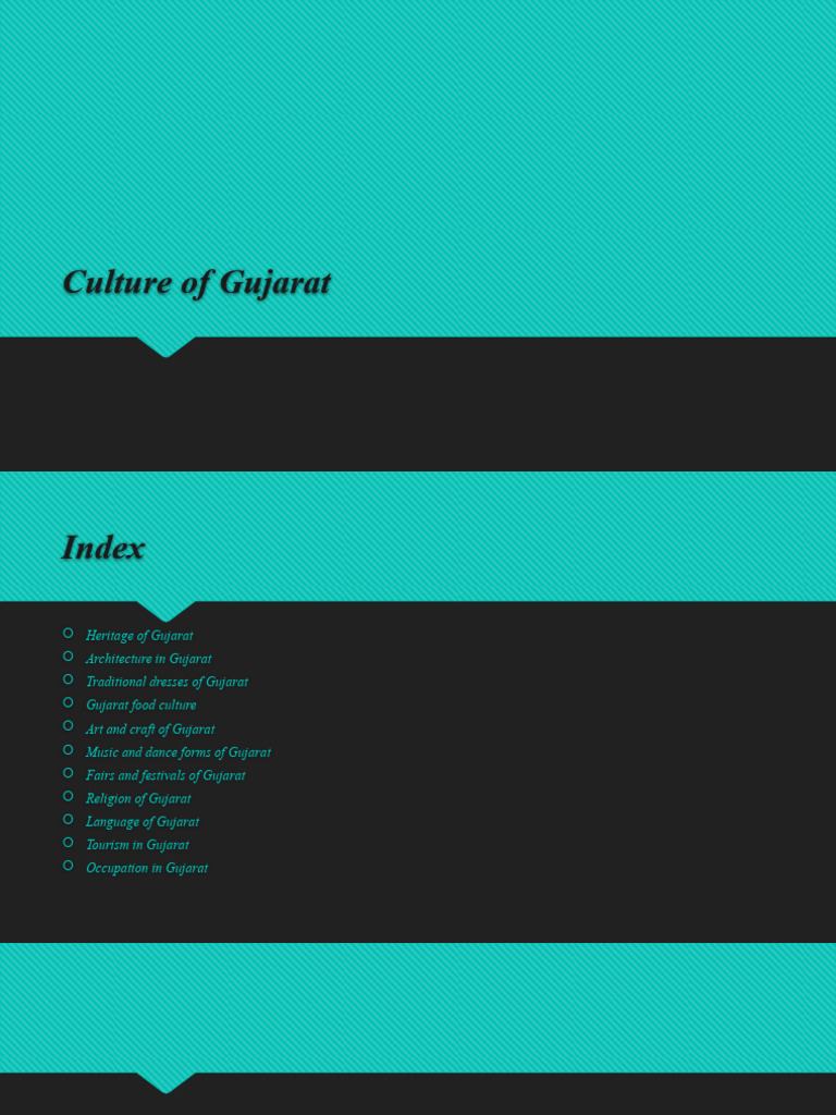 Krish Patel Culture of Gujarat PPT Class 9th A | PDF | Gujarat