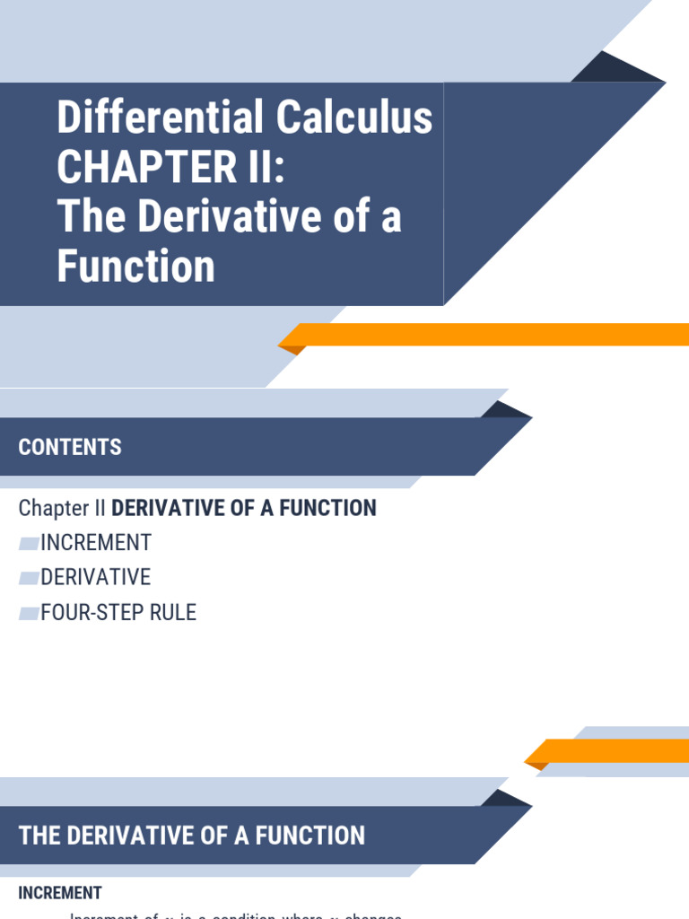 Diffcal Chap2 Derivative of A Function Default Lecture | PDF | Derivative | Function (Mathematics)
