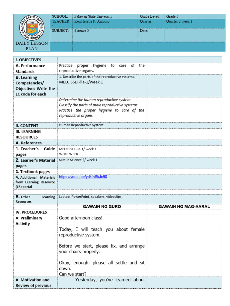 DLP in Science 5 Kent | Download Free PDF | Teaching | Education Theory