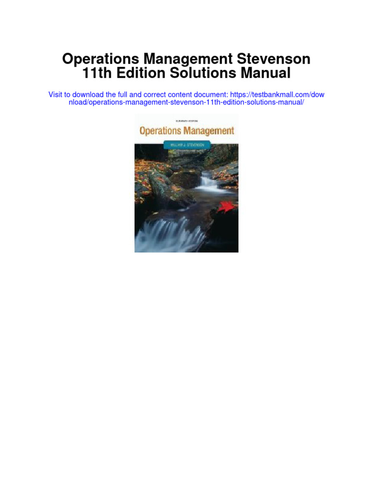 Operations Management Stevenson 11th Edition Solutions Manual | PDF ...