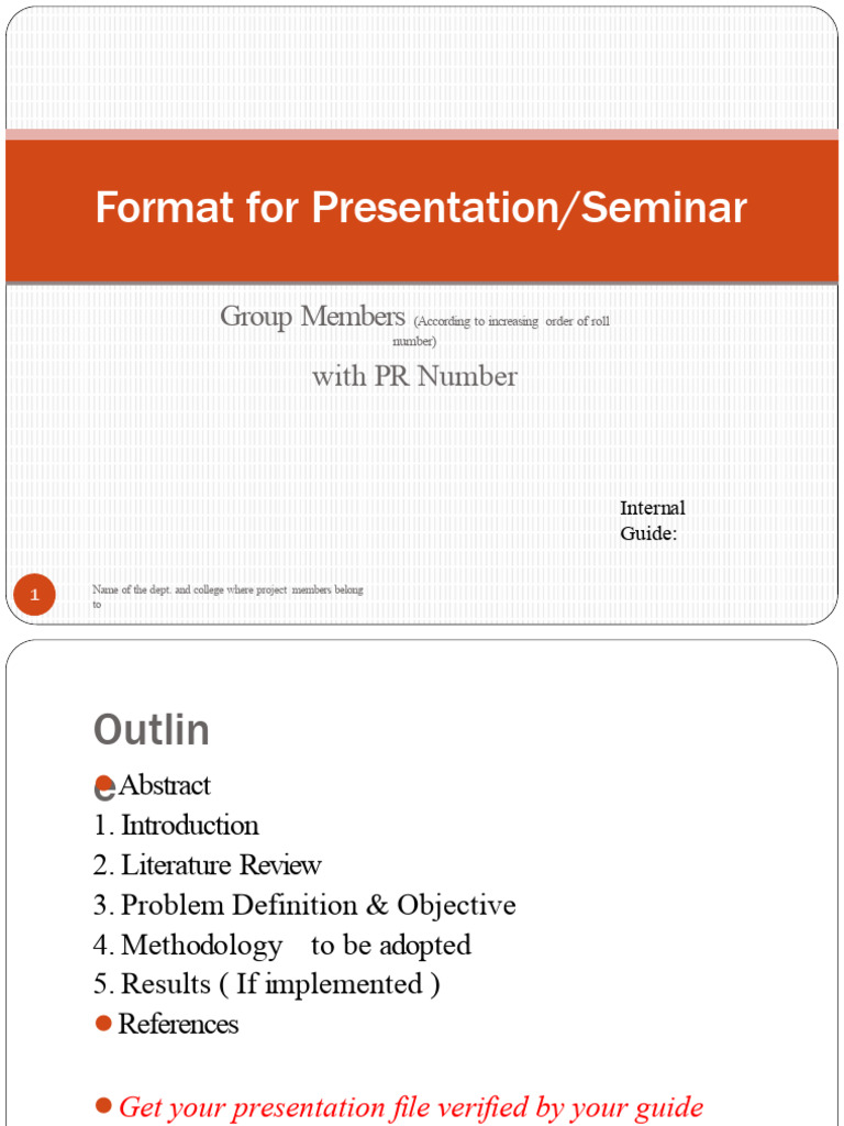 Best Seminar Presentation Format | PDF | Abstract (Summary) | Computing